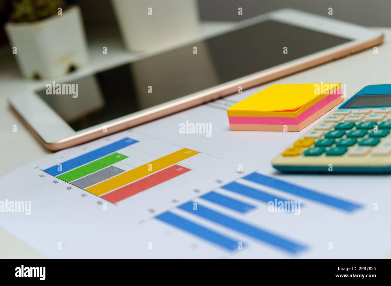 Business document chart and graph analysis finance information ...