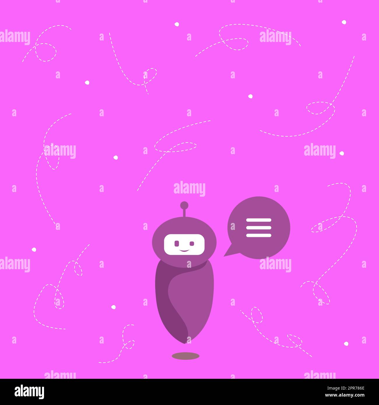 Cute Floating Robot Telling Us New Wonderful Information In A Chat ...