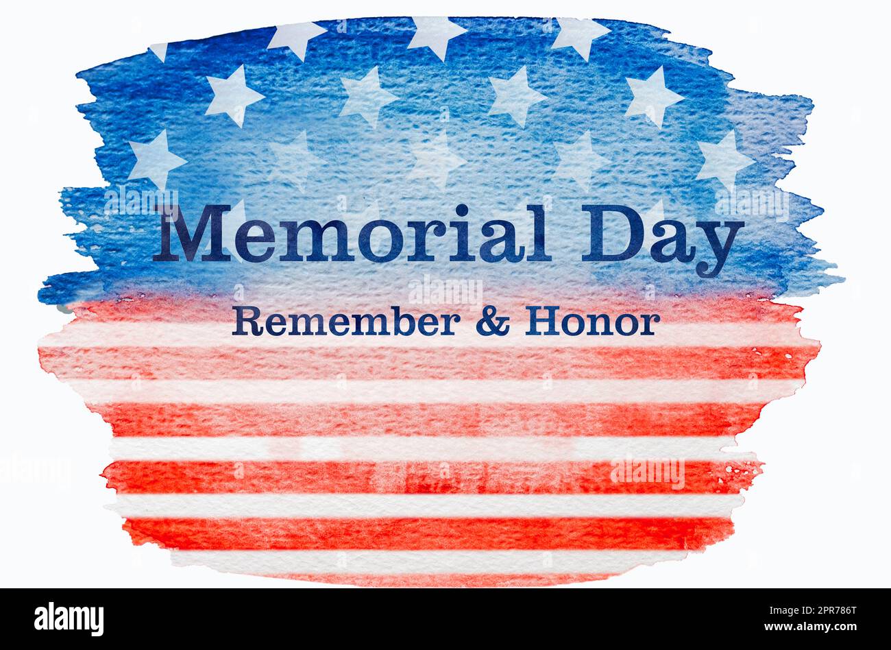 Memorial Day. Beautiful drawing of the American Flag with ...