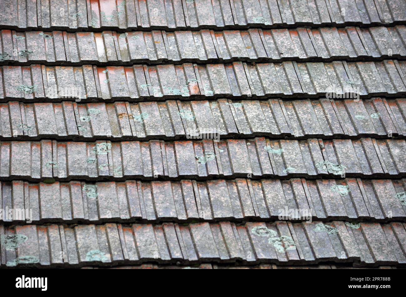 On the roof of the house is an old red ceramic tile Stock Photo - Alamy
