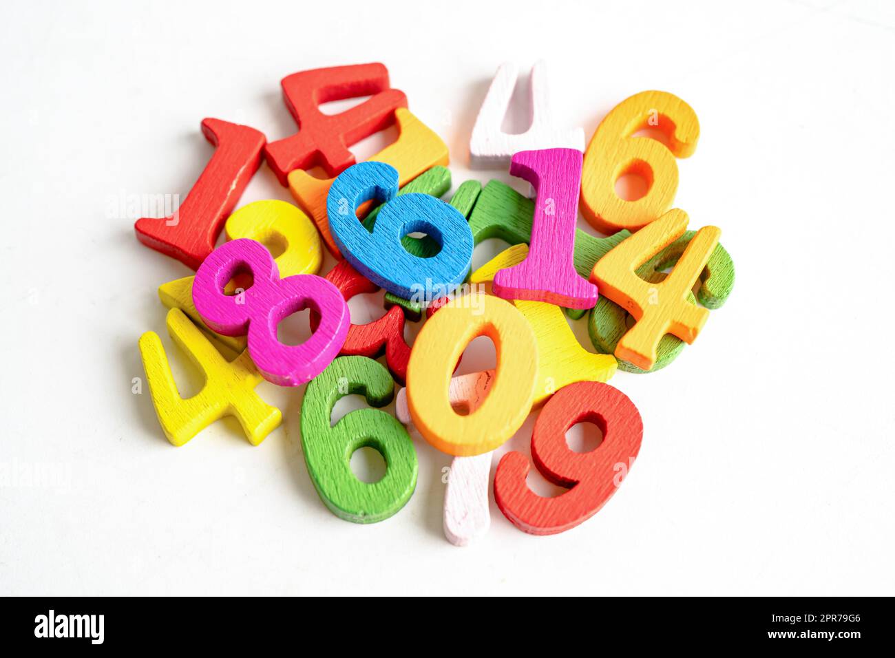 Math number colorful on white background, education study mathematics ...