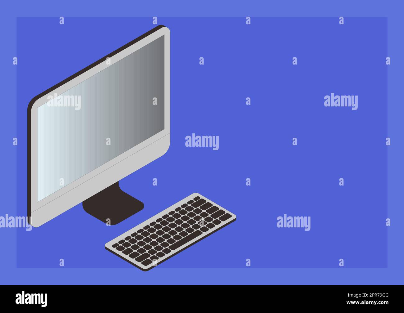Monitor with keyboard symbolizing online connection between colleagues ...