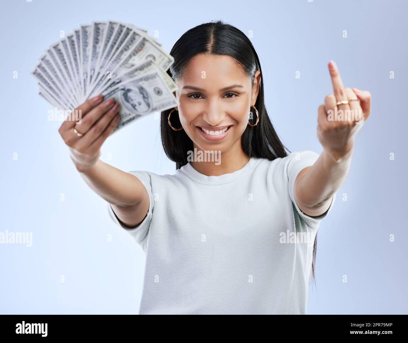 Middle finger woman hi-res stock photography and images - Alamy