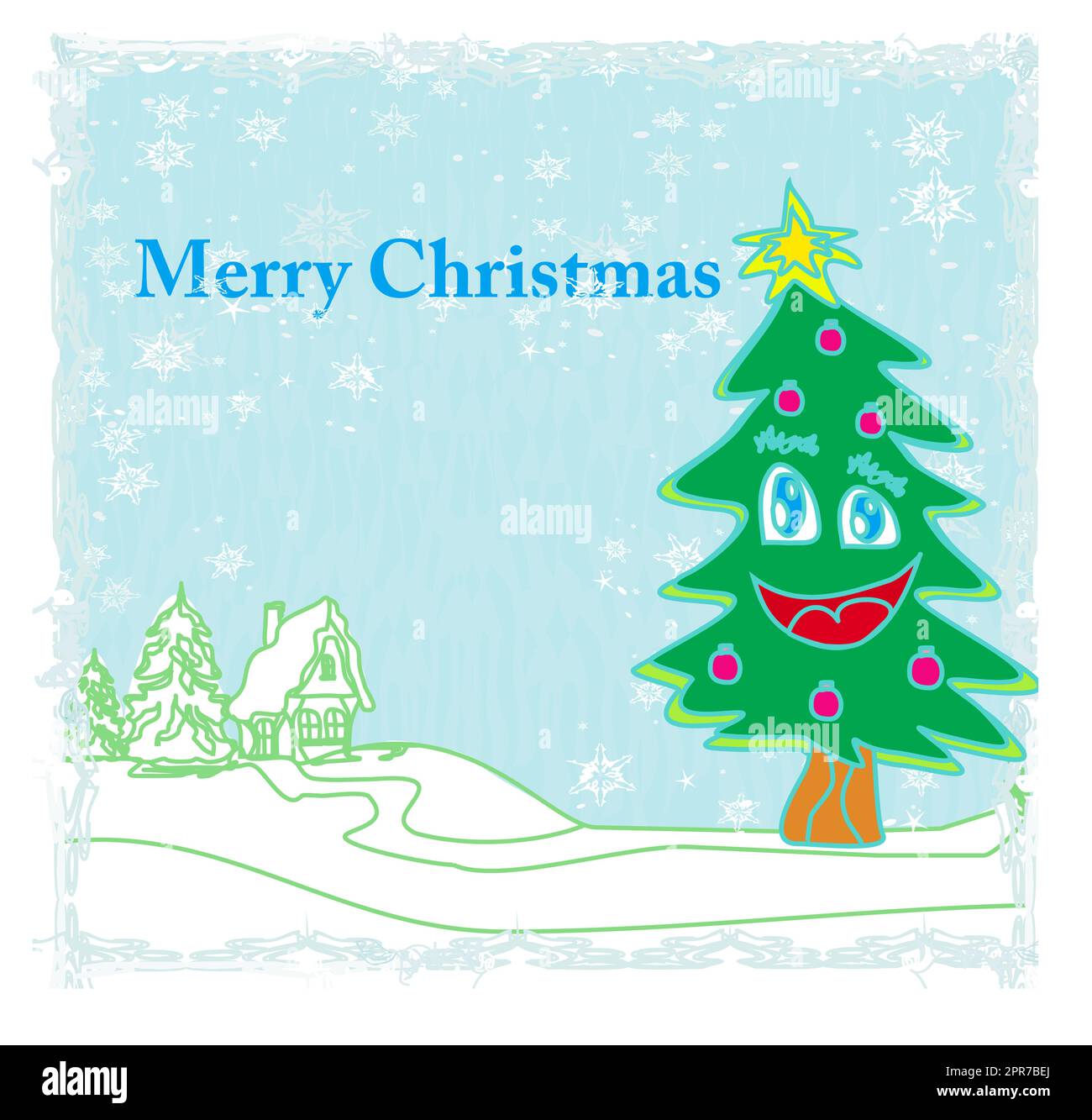 Doodle outline colored christmas Cut Out Stock Images & Pictures - Alamy