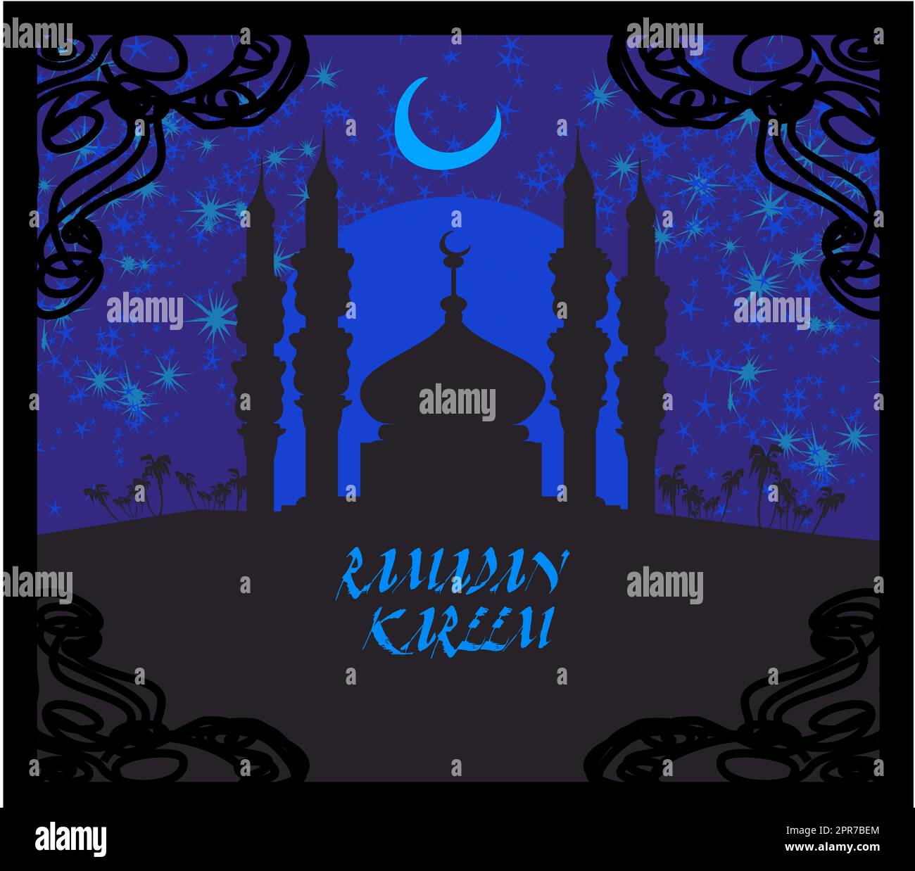 artistic pattern background with moon and mosque Stock Photo - Alamy