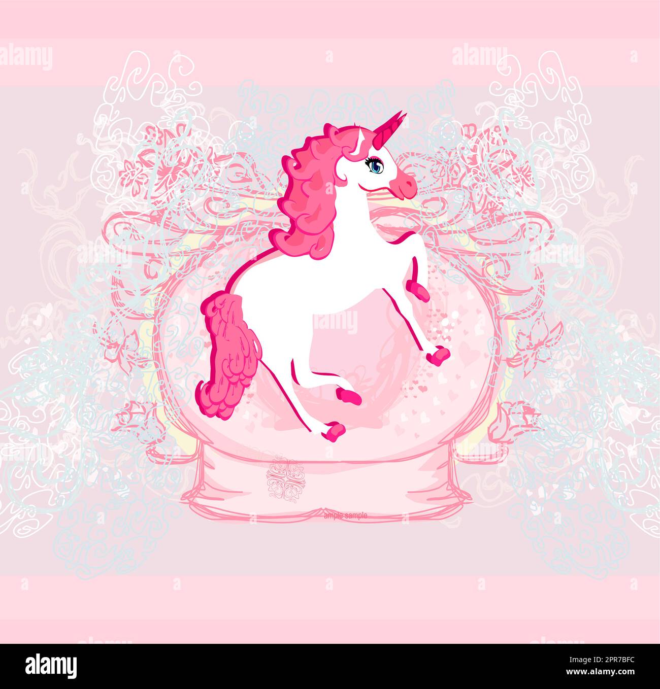 Vector Illustration of beautiful pink Unicorn Stock Photo - Alamy