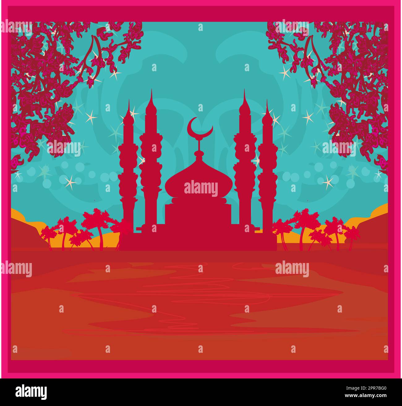 Ramadan background - mosque vector illustration Stock Photo - Alamy