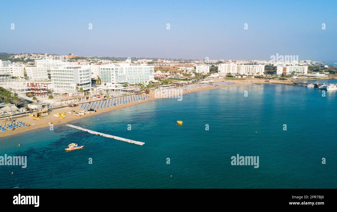 Aerial Sunrise beach, Protaras, Cyprus Stock Photo - Alamy