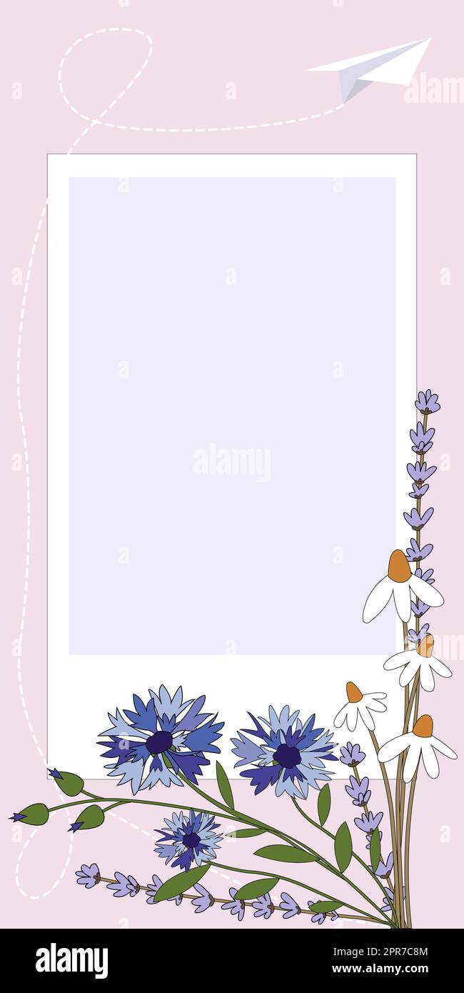 Polaroid Empty Photo With Important Message Written In With Flowers ...