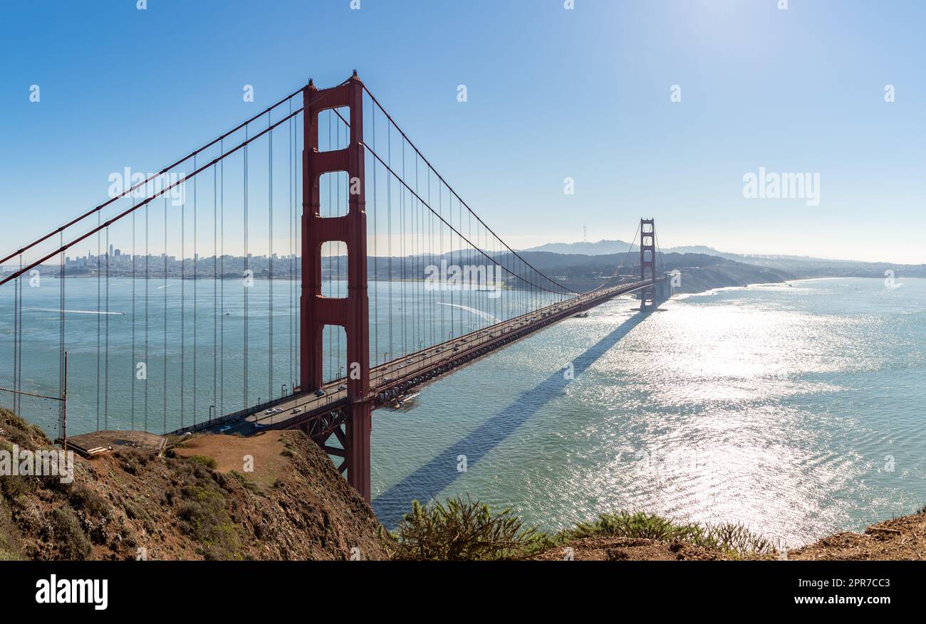 A picture of the Golden Gate Bridge in the morning, as seen from ...