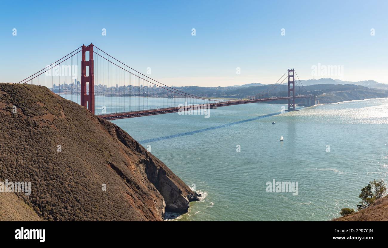 A picture of the Golden Gate Bridge as seen from the Golden Gate View ...