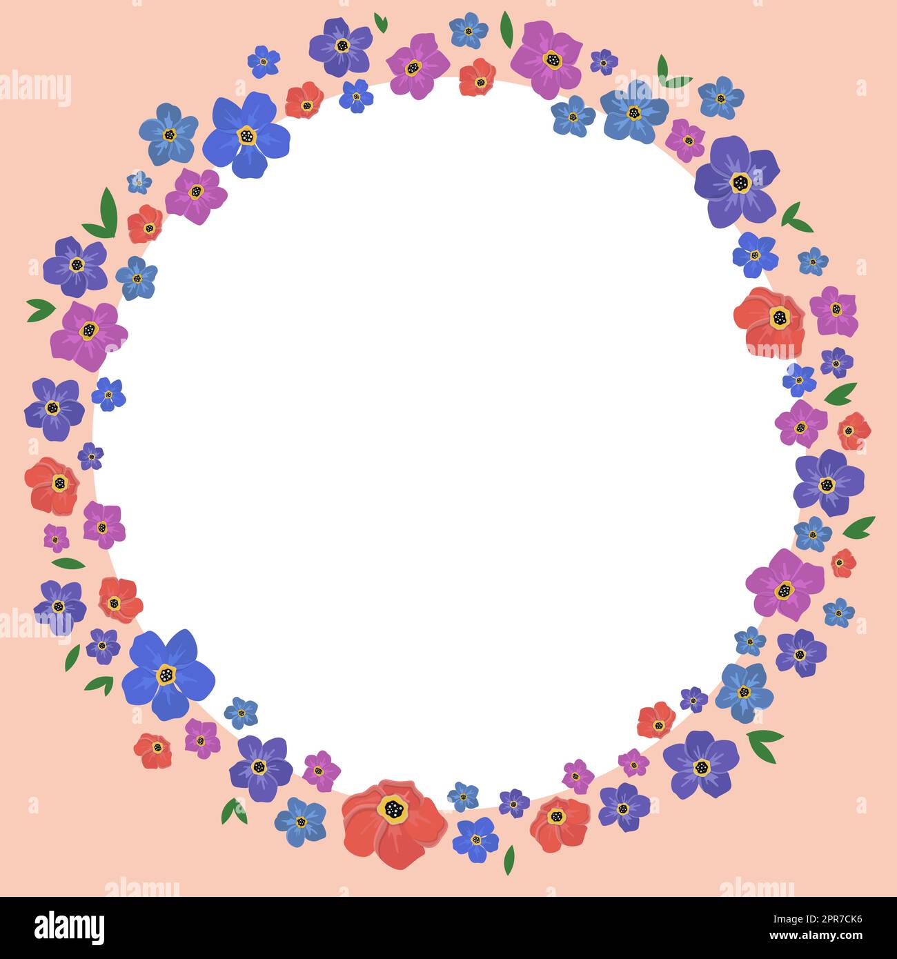 Frame With Leaves And Flowers Around And Important Announcements Inside ...