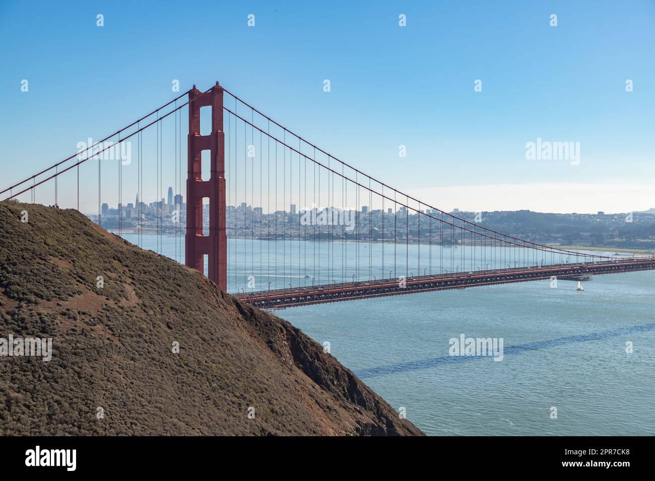 A picture of the Golden Gate Bridge and the city of San Francisco in ...