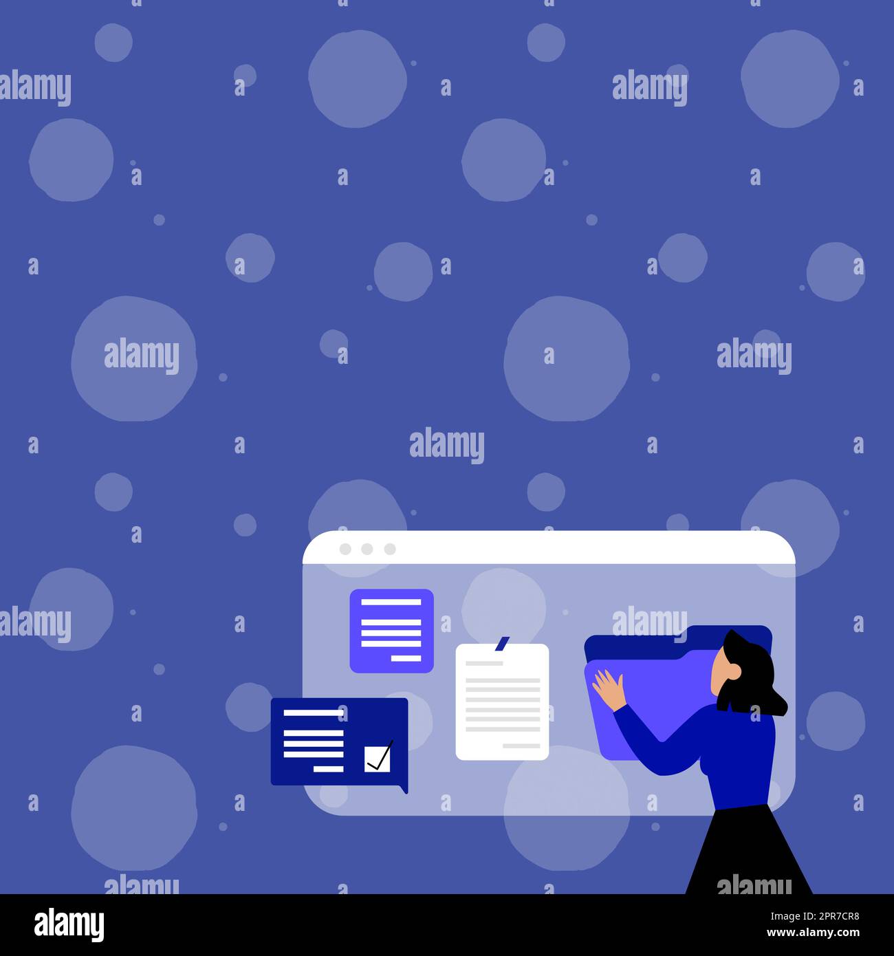Woman Arranging Browser History, Editing Organizing Online Files ...