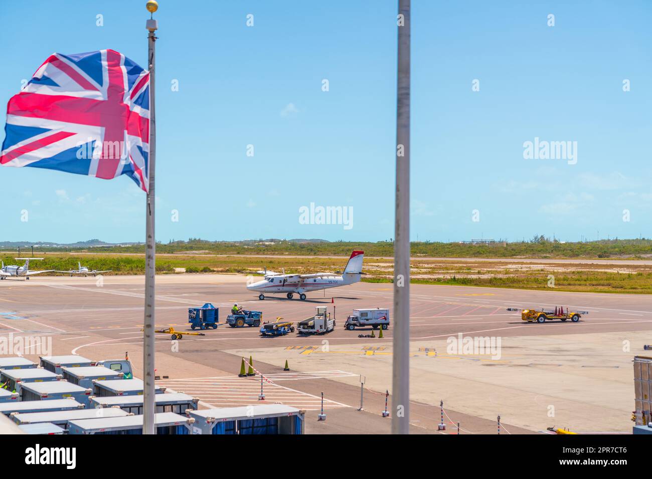 Providenciales, Turks and Caicos - April 3, 2023: Airport Tarmac with ...