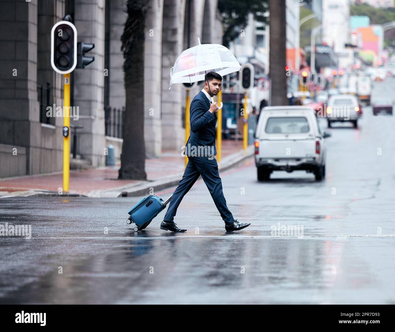 Man in rainy street no umbrella hi-res stock photography and images - Alamy