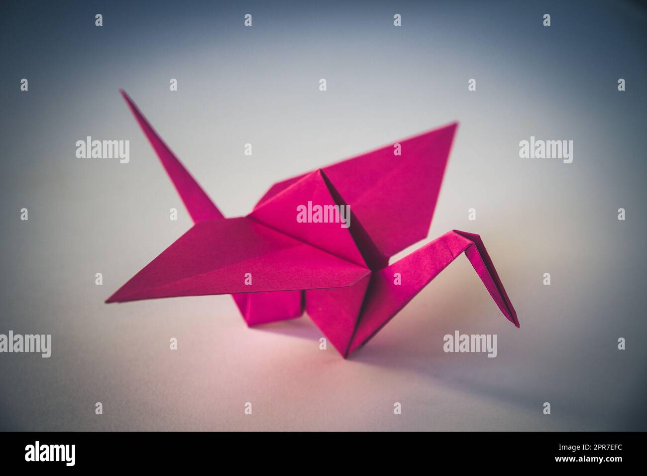 Pink paper crane origami isolated on blank background Stock Photo - Alamy