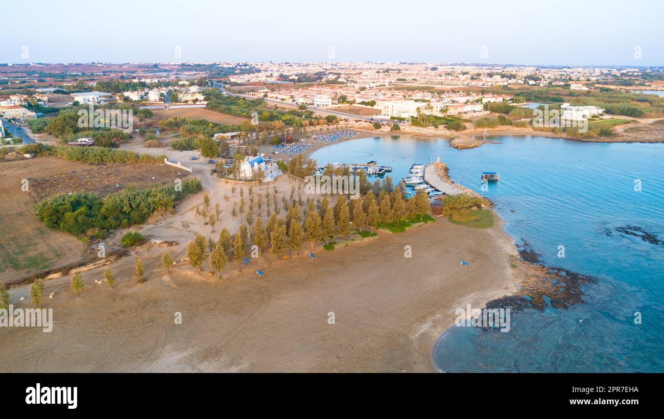 Aerial Agia Triada beach, Protaras, Cyprus Stock Photo - Alamy