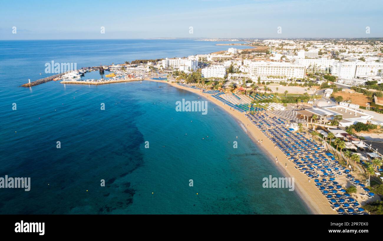 Aerial Pantachou - Limanaki beach, Ayia Napa, Cyprus Stock Photo - Alamy