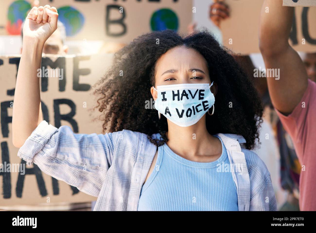 Lets put an end to this. Cropped portrait of a group of young people ...