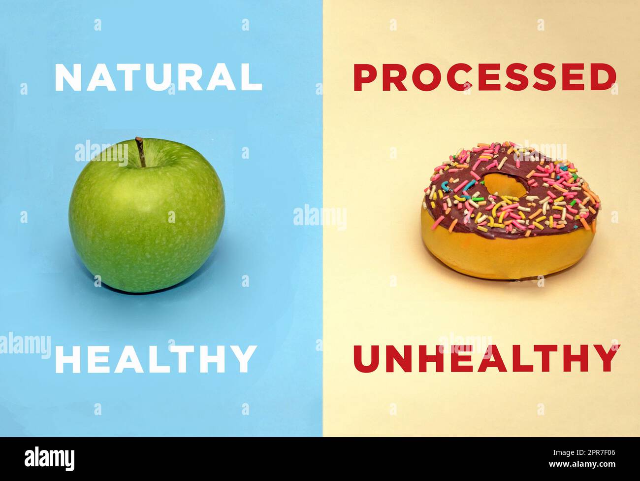 Natural and processed food Stock Photo - Alamy