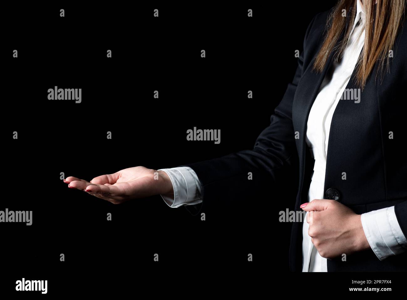 Businesswoman Holding Important Message In One Hand. Woman In Suit ...