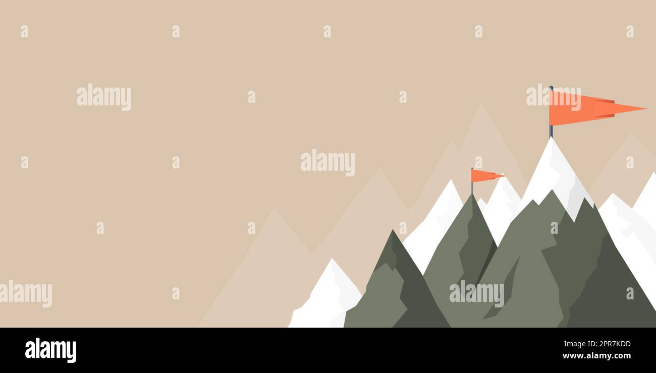 Man On A Mountain Drawing Proud Of His Climbing Success To The Clouds ...