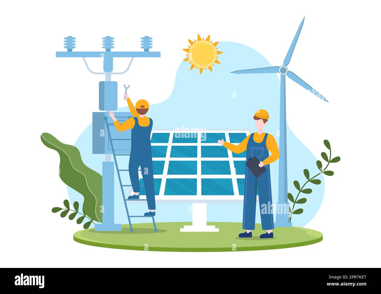 Solar Energy Installation, Panel or Wind Turbine Maintenance with Home ...