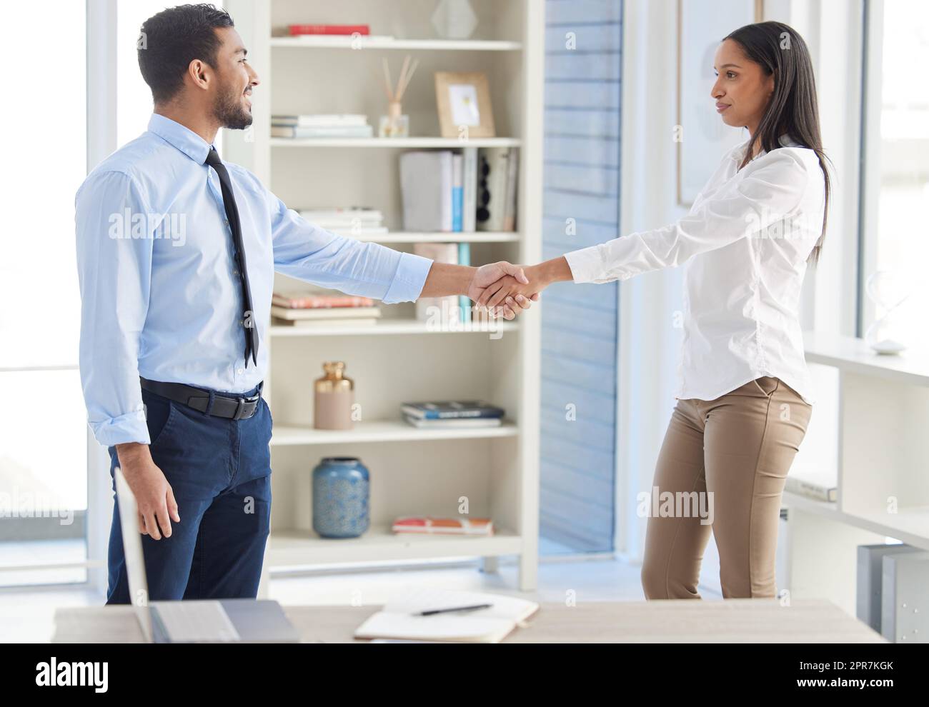 Mixed Race Business People Shaking Hands