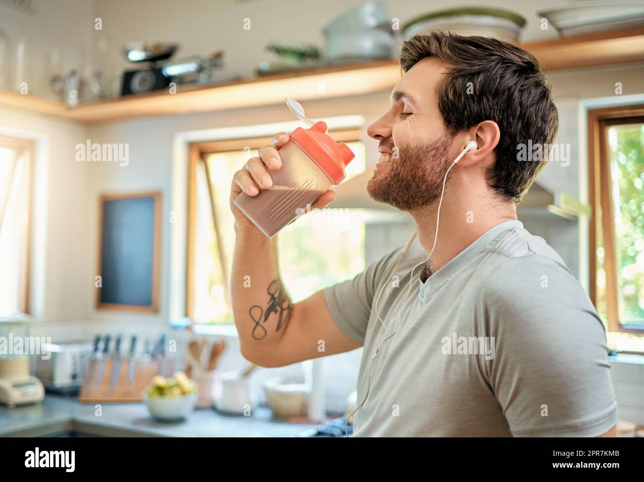 Person drinking meal replacement drink hi-res stock photography and ...
