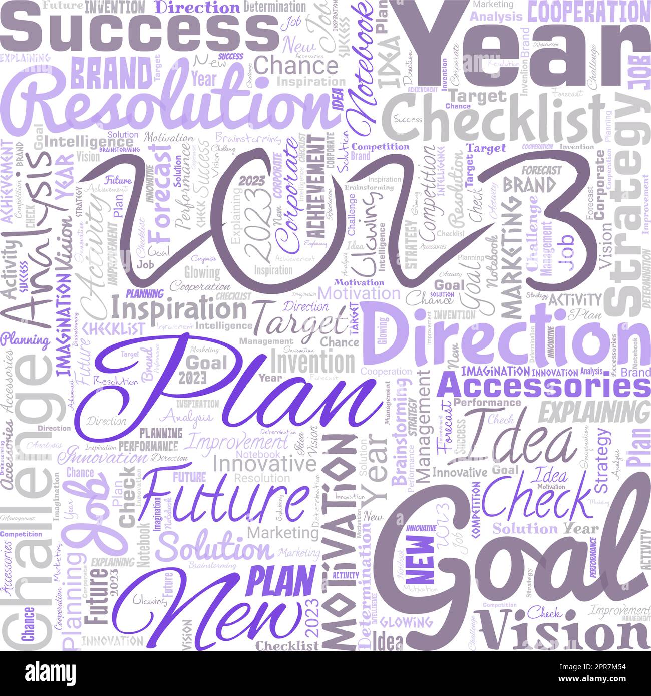 Big word cloud in the shape of square with word Plan. Improve searching ...