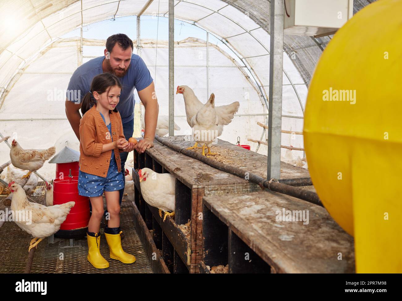 Every child should experience farming. a young girl helping her father ...