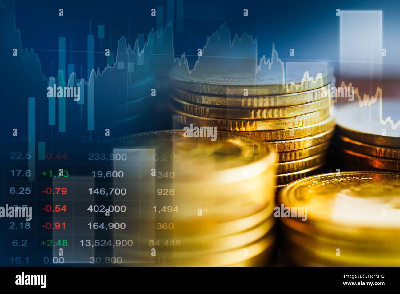 Stock market finance business, economy trend graph digital technology ...