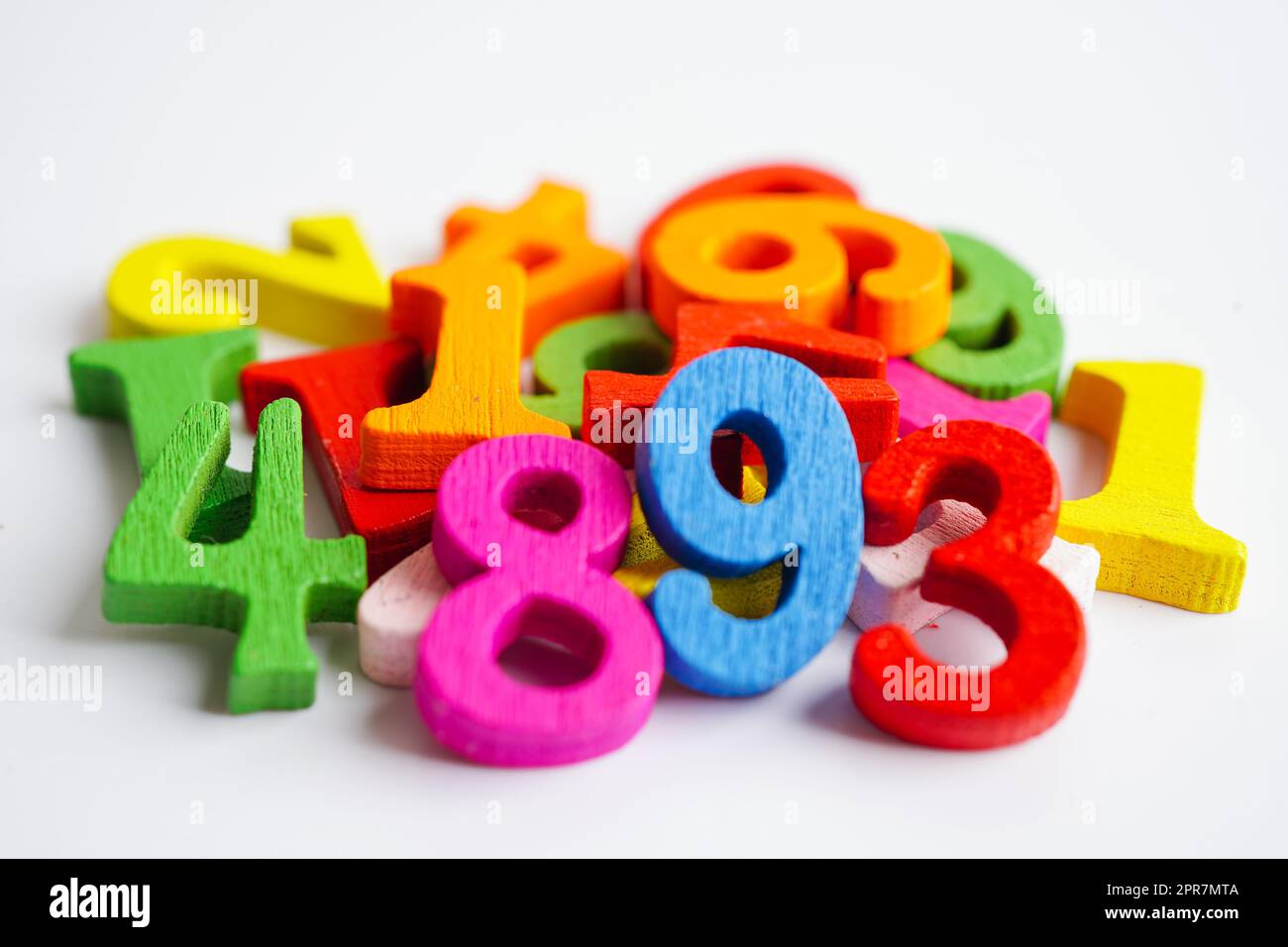 Number wood block cubes for learning Mathematic, education math concept ...