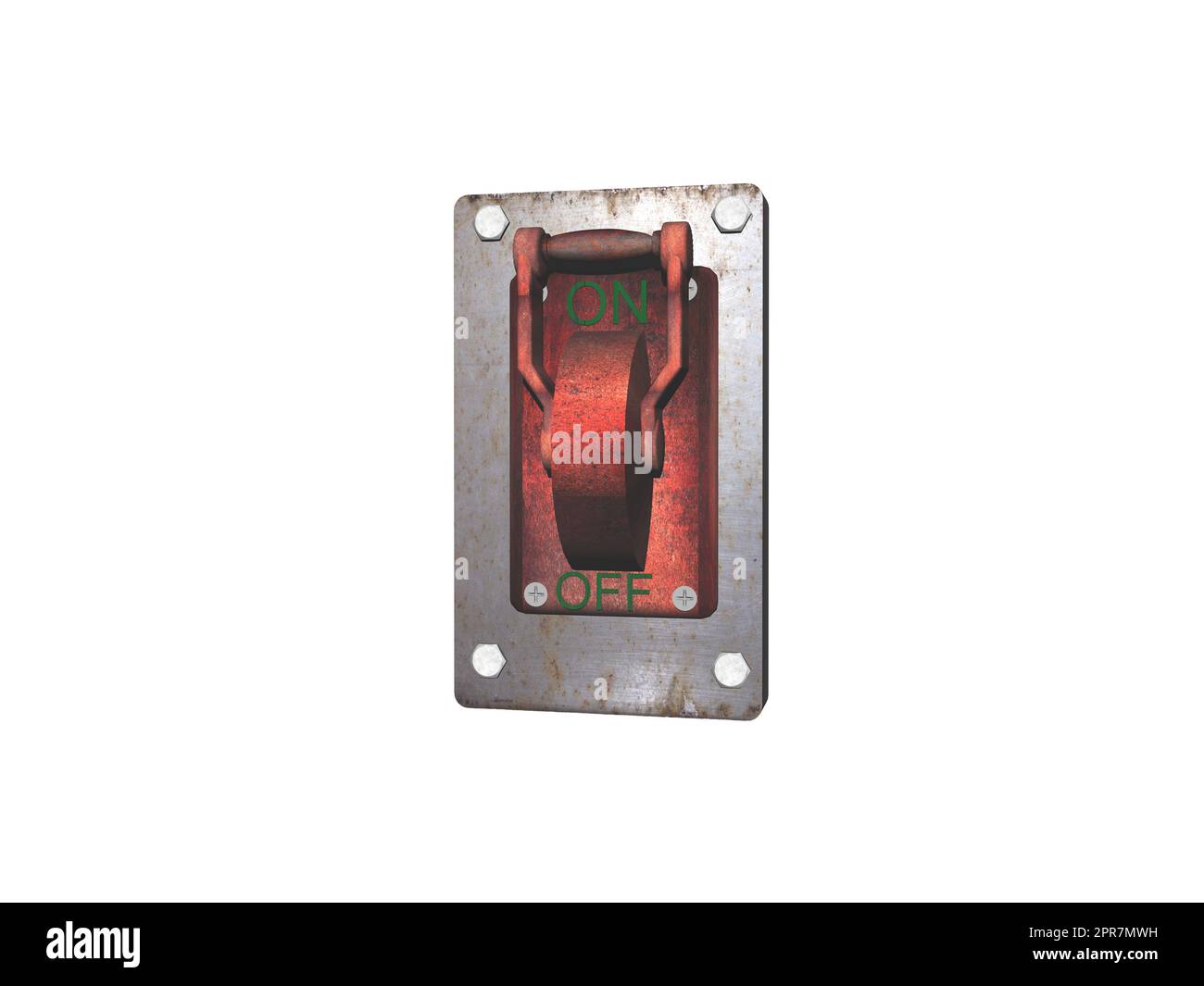 Old rusty Switch toggle on off Stock Photo - Alamy