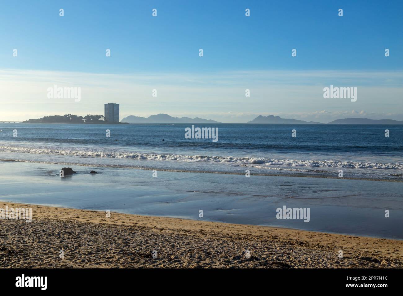 Samil beach in Vigo Stock Photo - Alamy