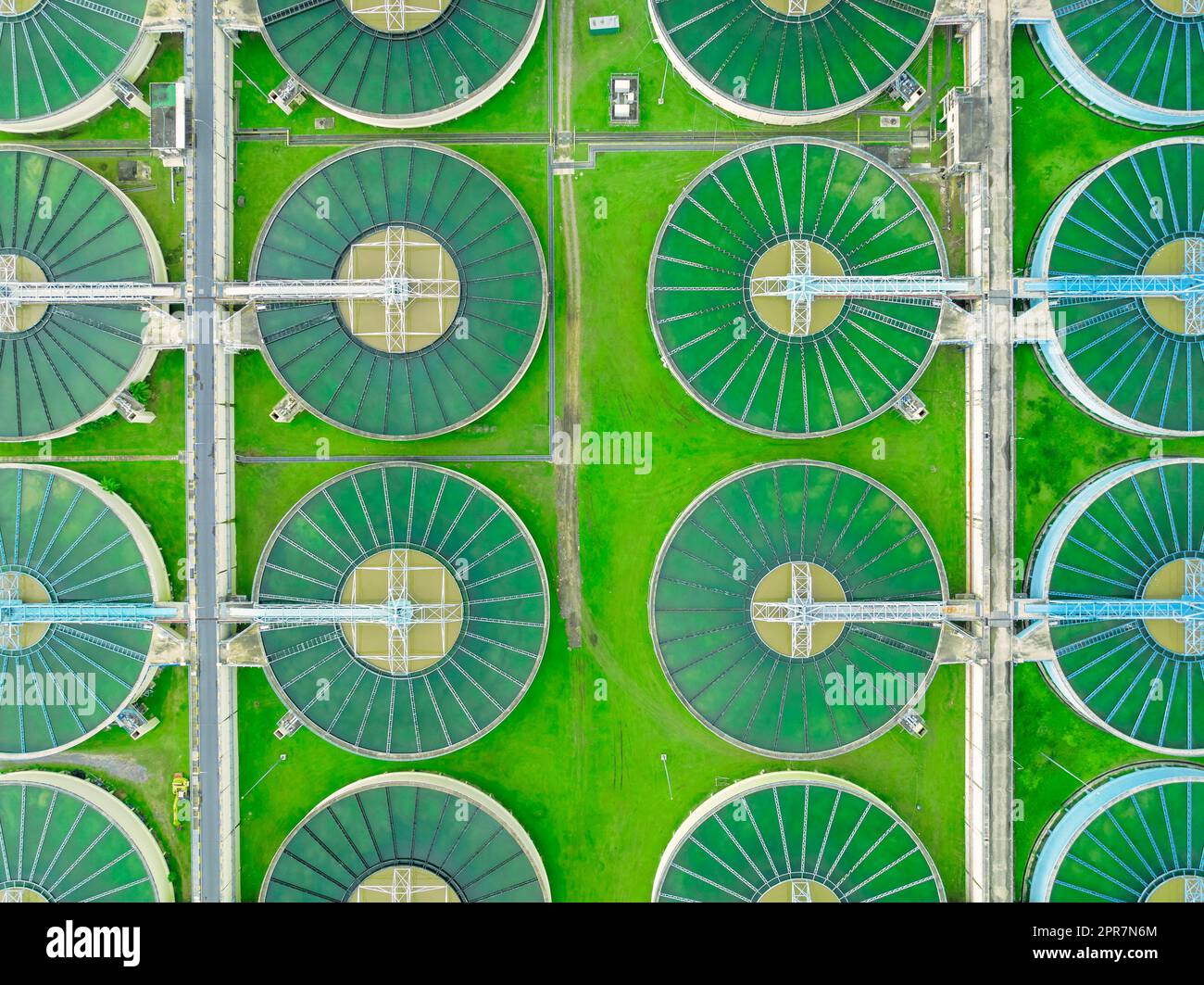 aerial view sewage treatment plant near downtown Stock Photo - Alamy