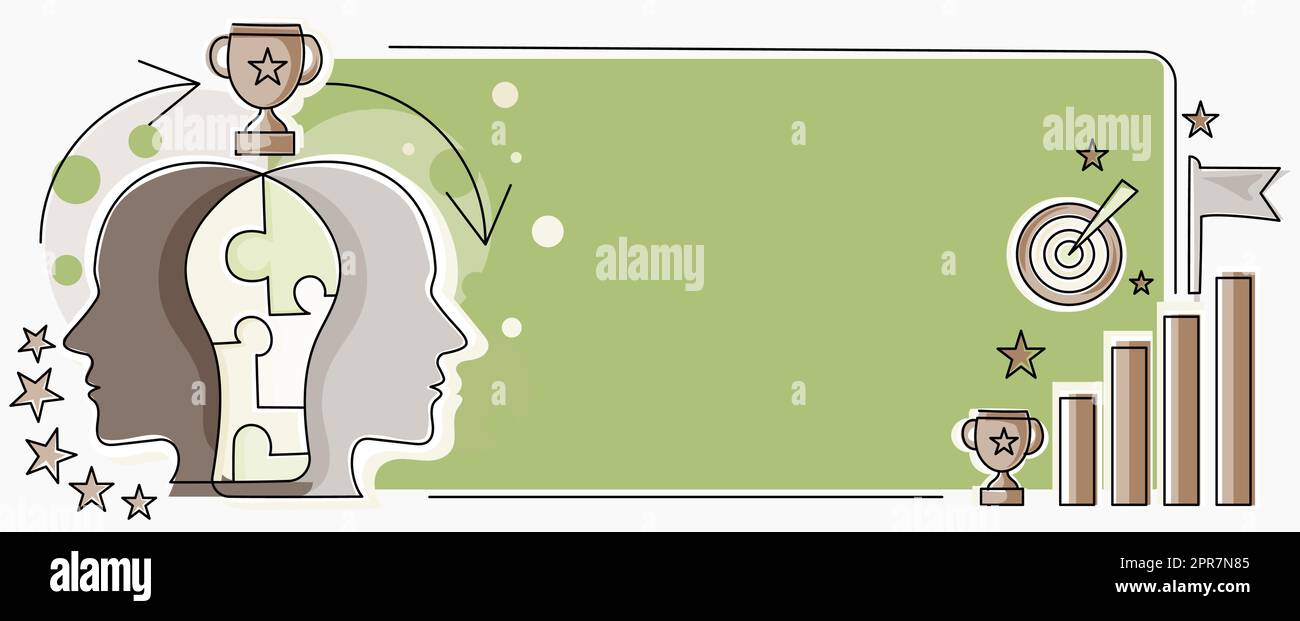 Two Heads Connected With Puzzle Showing Solving Problems And Sharing ...