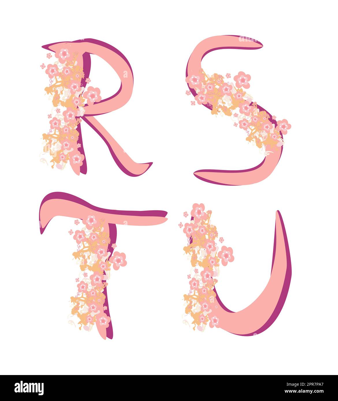 Vector spring alphabet flowers letters hi-res stock photography and ...