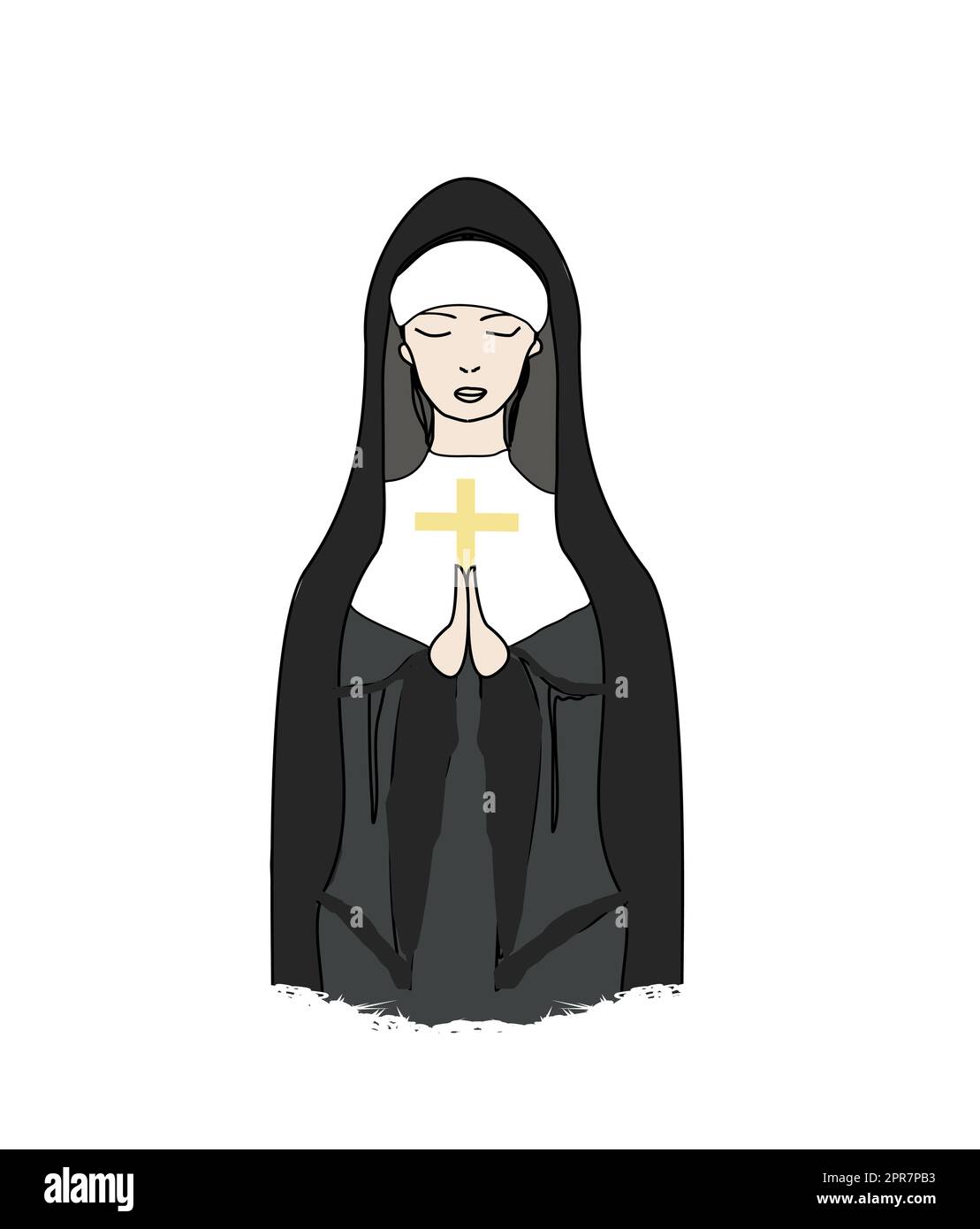 Vector illustration of nun Stock Photo - Alamy
