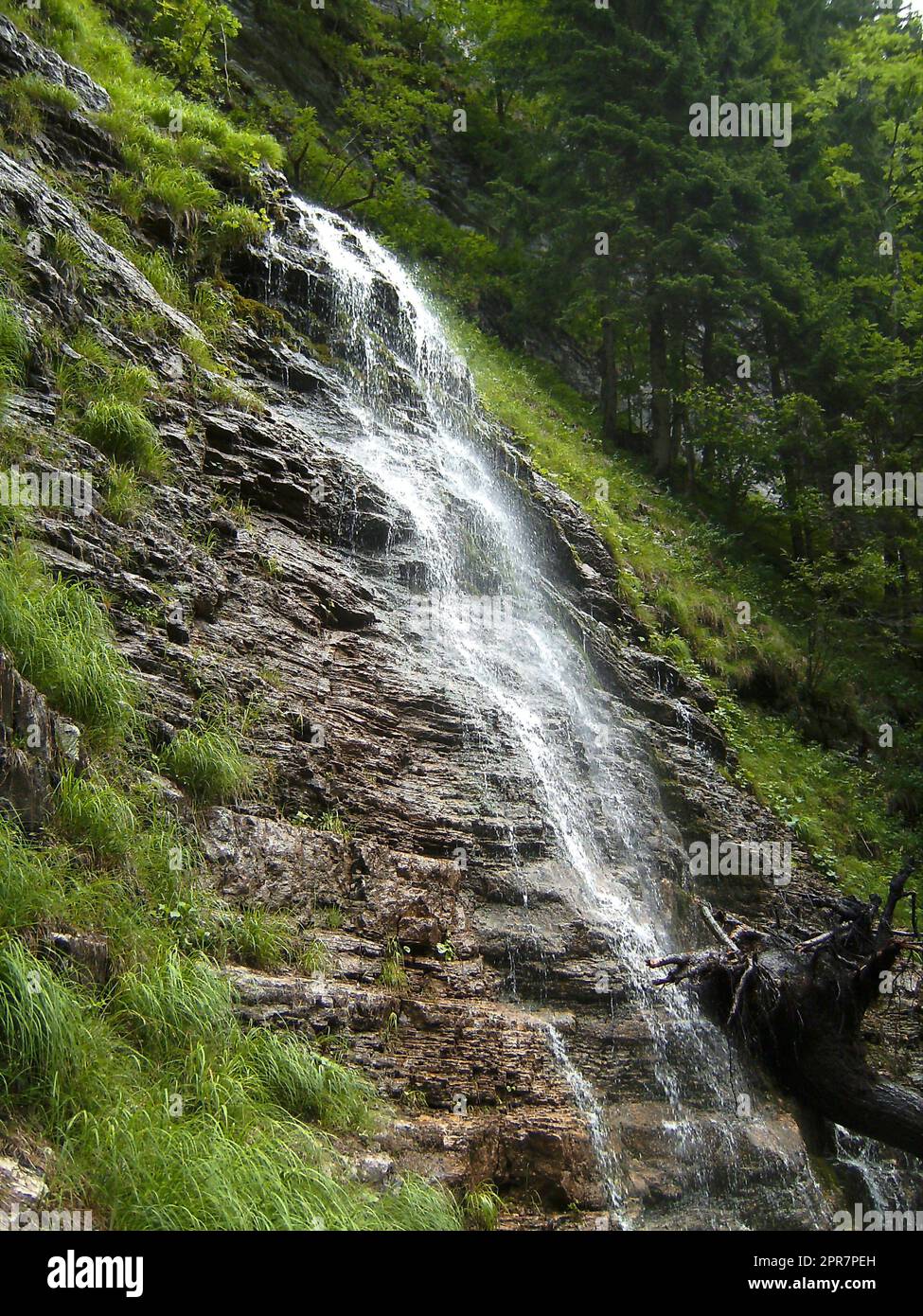 Waterfall at Postalmklamm canon, via ferrata in Austrian Salzkammergut ...