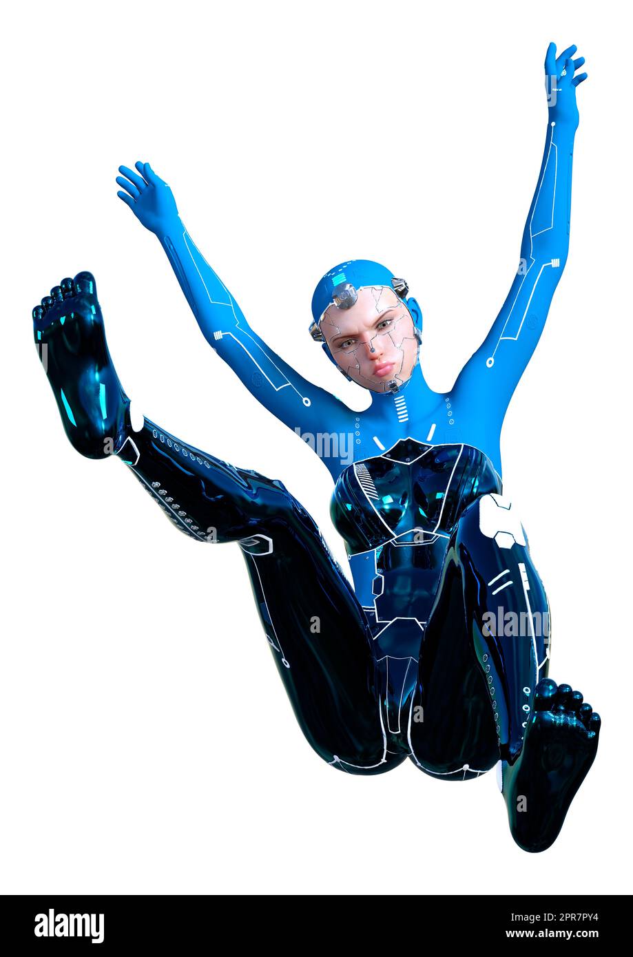 3D rendering of a female robot isolated on white background Stock Photo ...