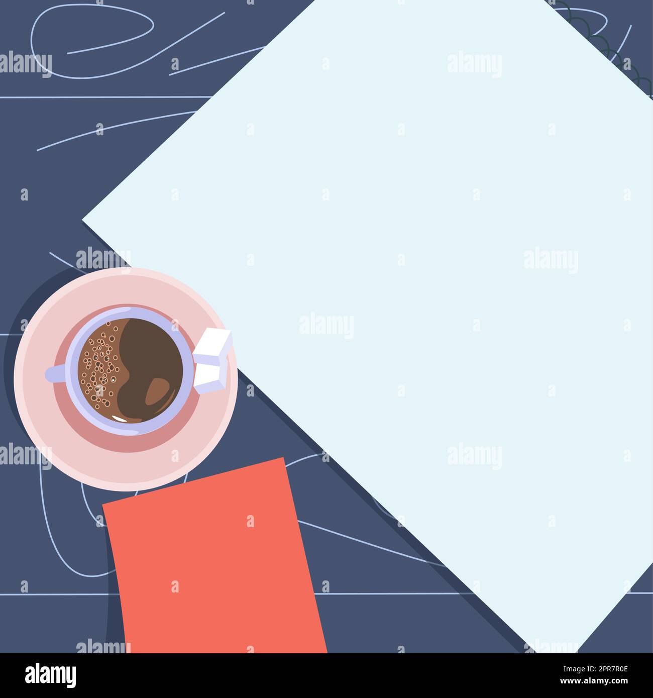 Coffee cup sitting on desk with notebook representing relaxed working ...