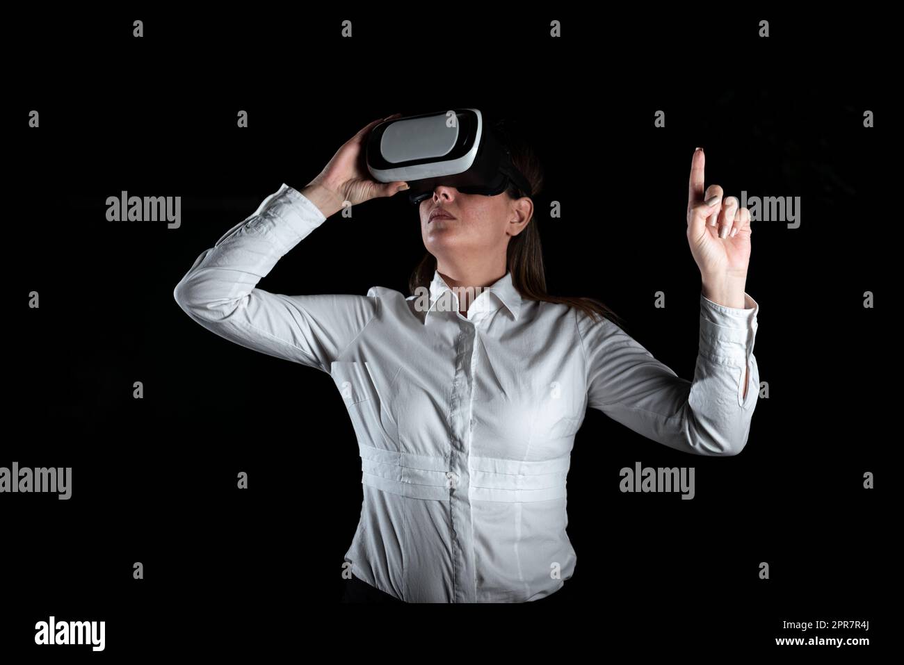 Businesswoman Standing And Gesturing While Learning Professional Skill ...