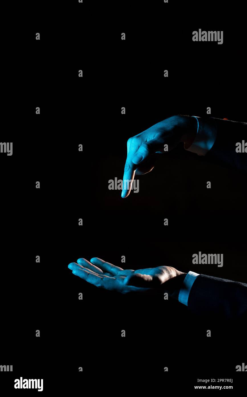 Businessman Pointing With One Finger On Important Message. Executive In ...