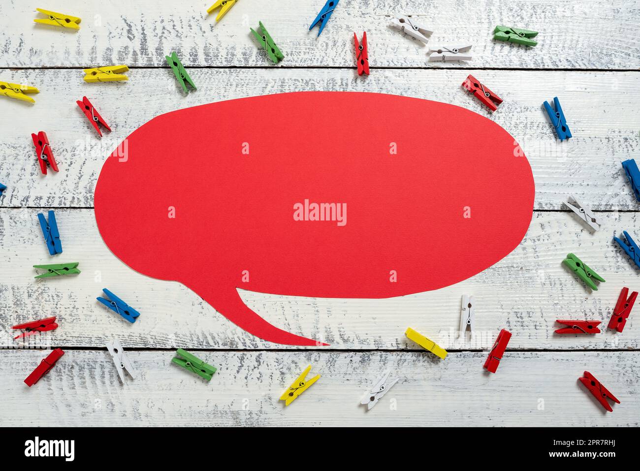 Colorful Pegs Placed Around Speech Bubble With Important Information ...