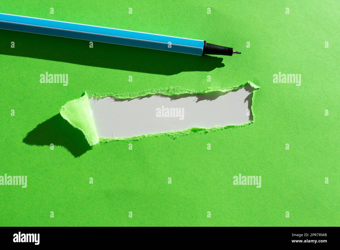 Important Information Written Under Ripped Piece Of Paper With Pen ...