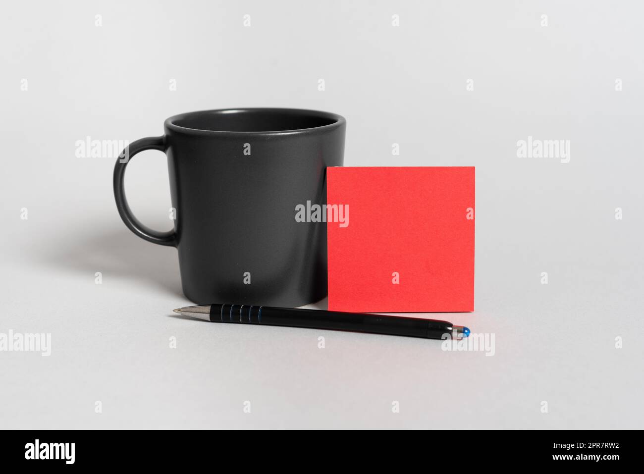 Cup, Pen And Sticky Note With Important Message On Desk. Mug, Pencil ...