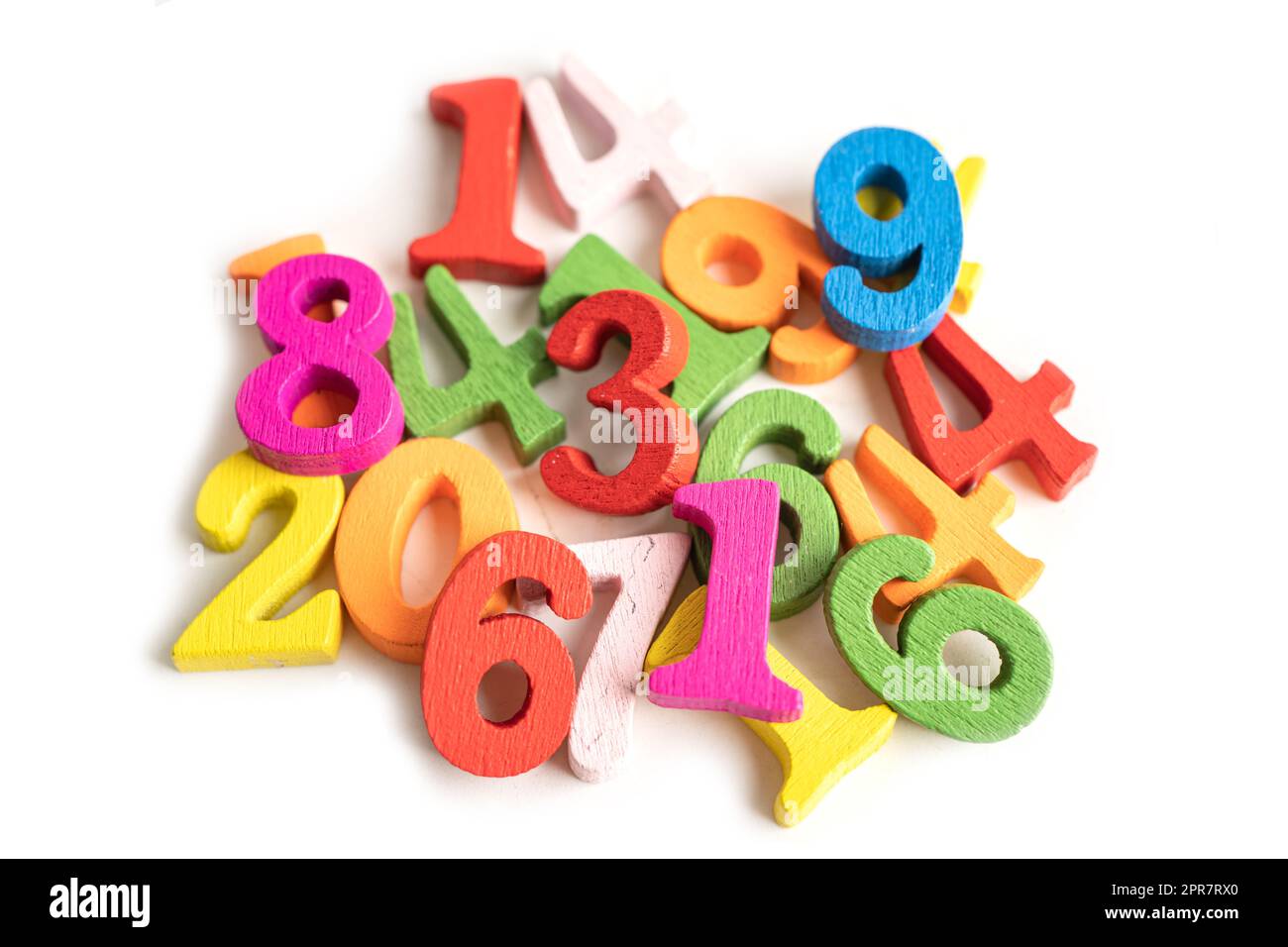 Math number colorful on white background, education study mathematics ...