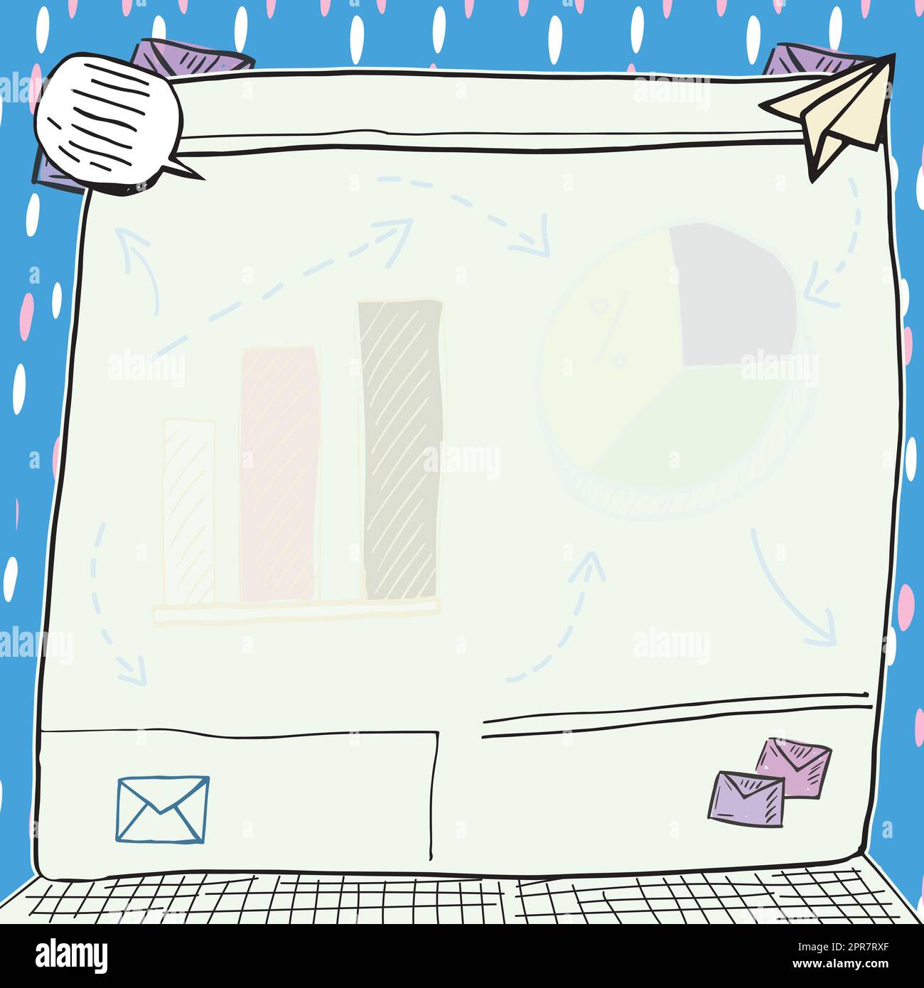 Important Message Presented On Screen With Charts, Graphs And E Mail S ...